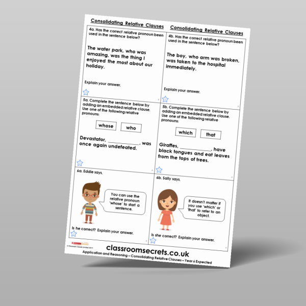 Year 6 Consolidating Relative Clauses Application And Reasoning ...