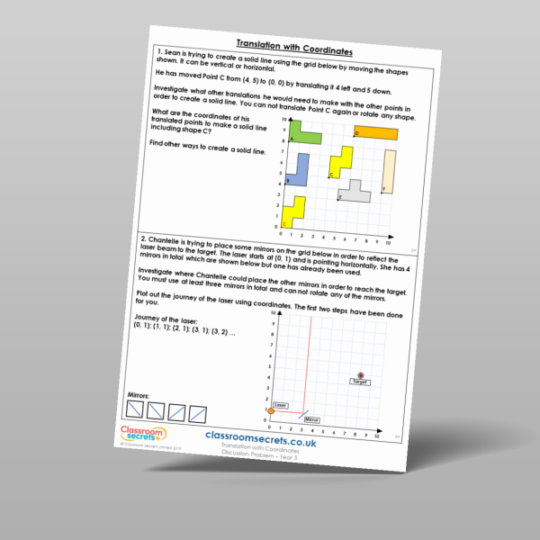 Year 5 Translation With Coordinates Discussion Problem Resource ...
