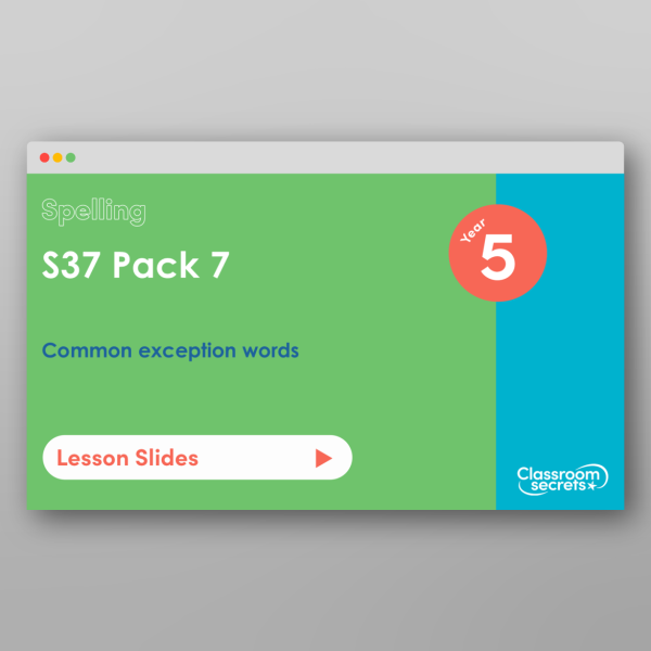 Year 5 Common Exception Words Resource Pack 1 Resource | Classroom Secrets