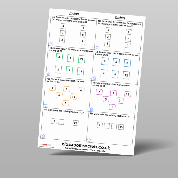 Year 5 Factors Varied Fluency Resource | Classroom Secrets