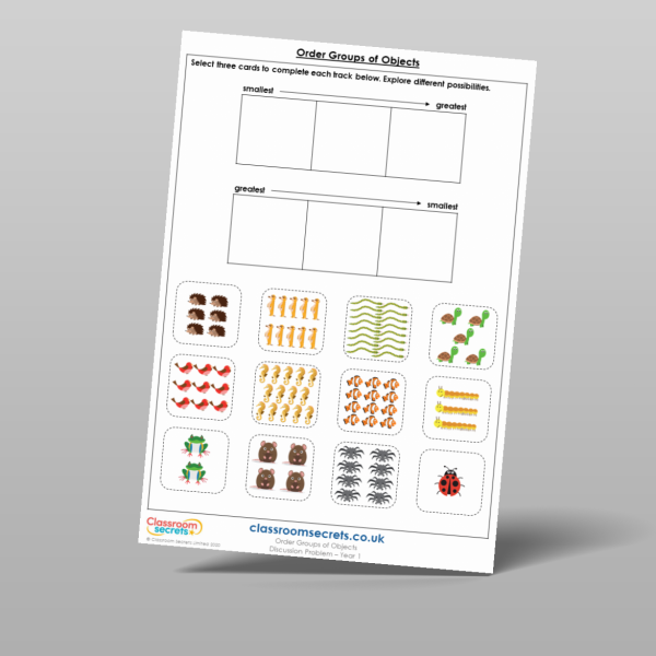 Year 1 Order Group Of Objects Discussion Problem Resource | Classroom Secrets