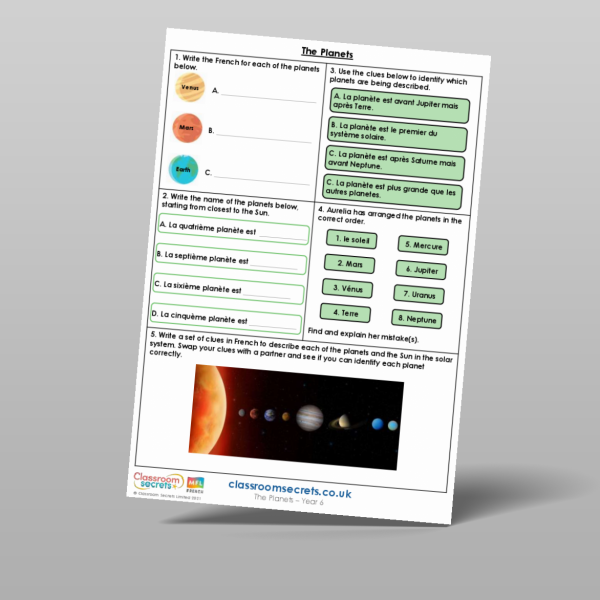 Year 6 The Planets Main Activity Resource | Classroom Secrets