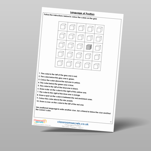Year 2 Language Of Position Discussion Problem Resource | Classroom Secrets