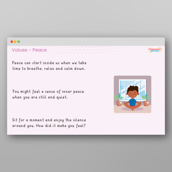 KS1 Values Resource Peace Resource | Classroom Secrets