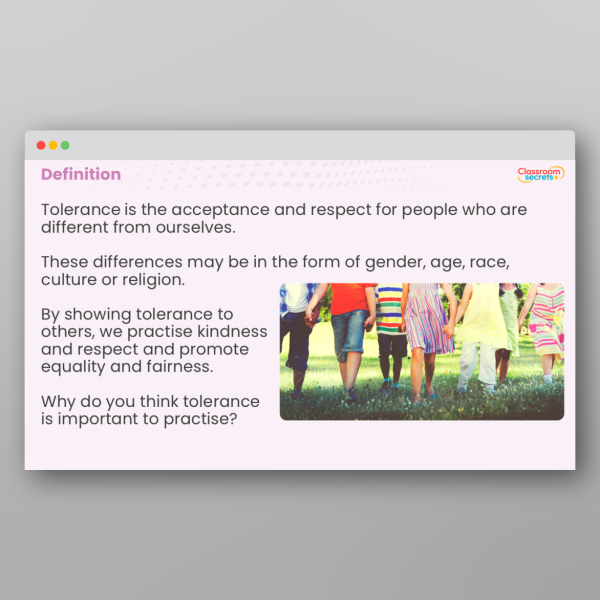 UKS2 Values Resource Tolerance Resource | Classroom Secrets