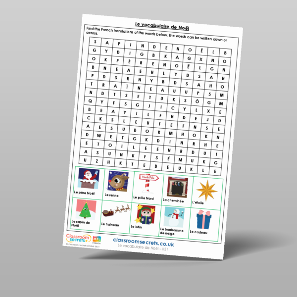 KS1 French Christmas Word Search Resource | Classroom Secrets