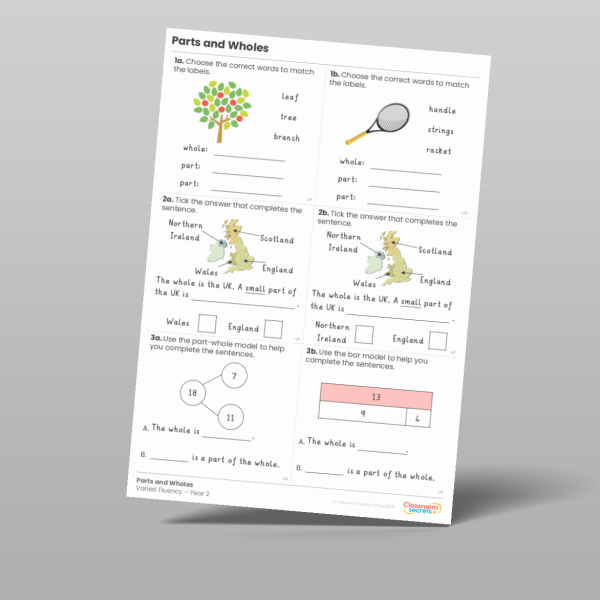 Year 2 Parts And Wholes Varied Fluency Resource | Classroom Secrets