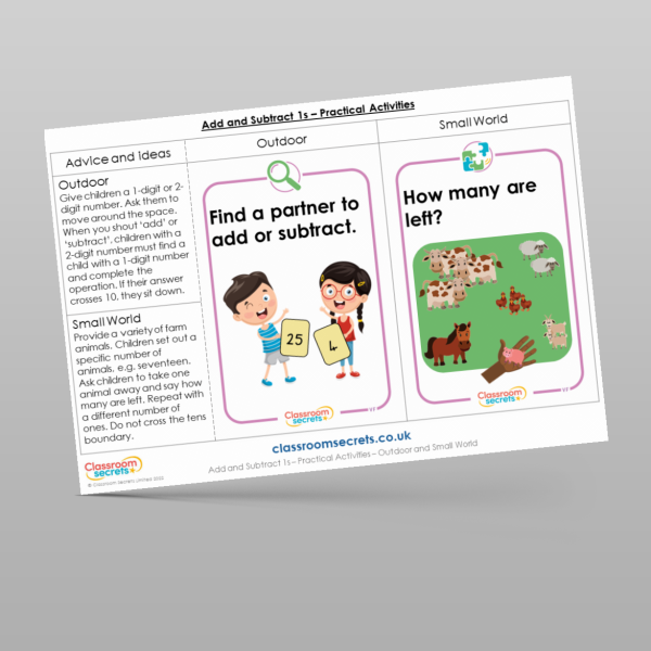 Year 2 Add And Subtract 1s Practical Activities Resource | Classroom Secrets