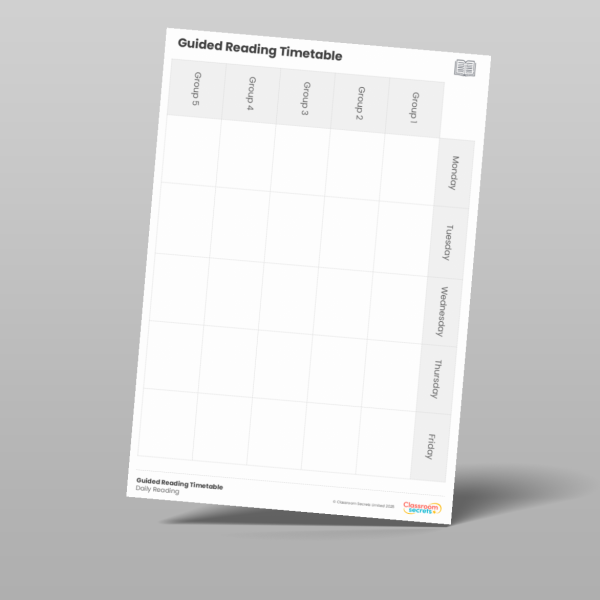 Guided Reading Timetable Resource | Classroom Secrets
