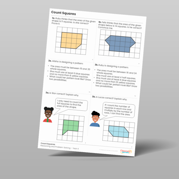 Year 4 Count Squares Reasoning And Problem Solving 2 Resource ...