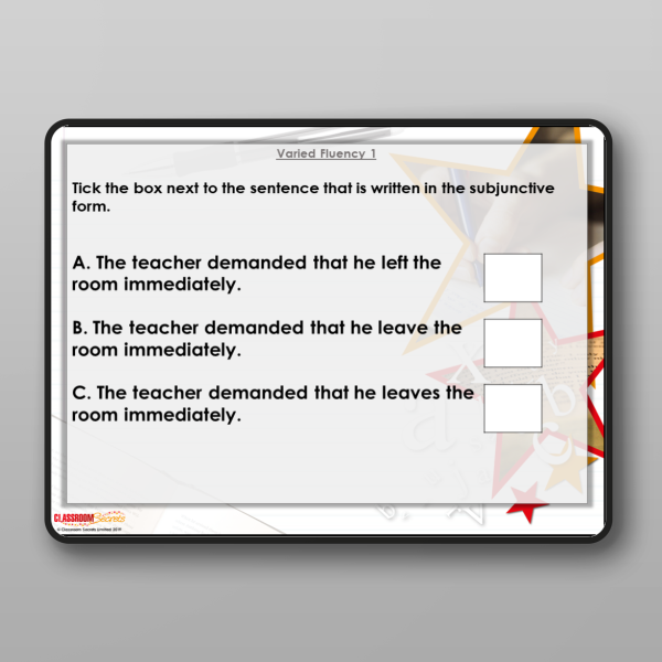 Year 6 Subjunctive Form In Formal Speech And Writing Modelling Ppt ...