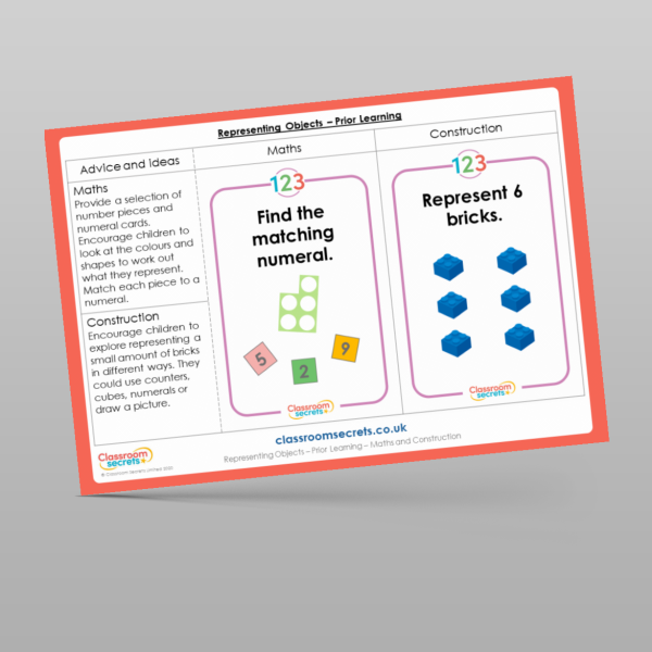 Year 1 Represent Objects Prior Learning Resource Classroom Secrets