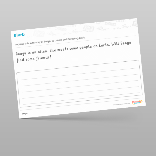 Ks1 Beegu Writing Unit Blurb And Book Review Resource | Classroom Secrets