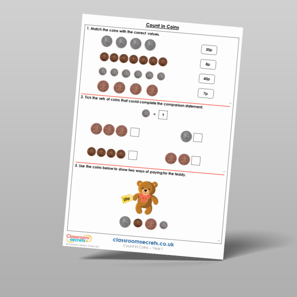 Year 1 Count In Coins Mixed Activity Resource | Classroom Secrets