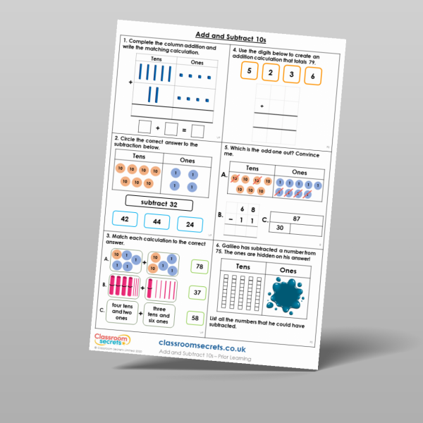 Year 3 Add And Subtract 10s Prior Learning Resource | Classroom Secrets