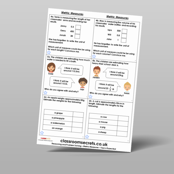 Year 6 Metric Measures Reasoning And Problem Solving Resource ...