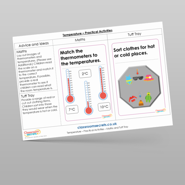 Year 2 Temperature Practical Activities Resource | Classroom Secrets
