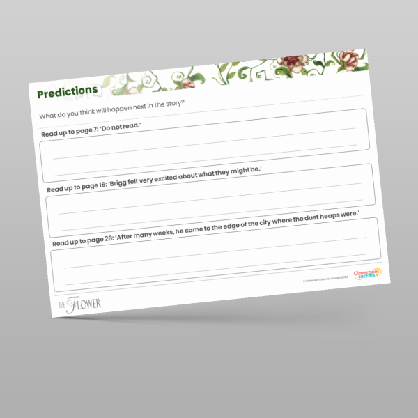 Year 3 The Flower Writing Unit Predictions Resource | Classroom Secrets