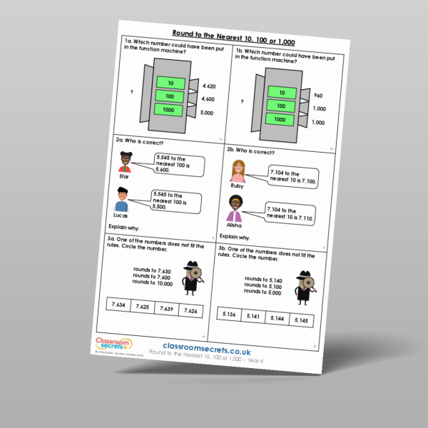 Year 4 Round To The Nearest 10 100 Or 1 000 Reasoning And Problem ...