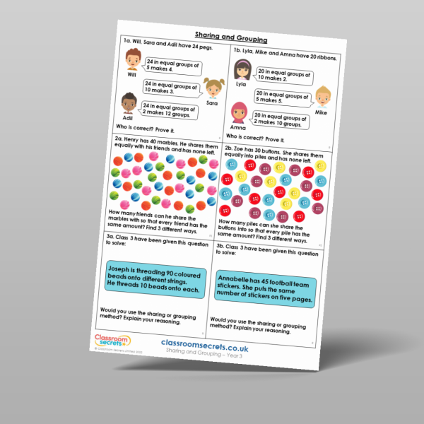 Year 3 Sharing And Grouping Reasoning And Problem Solving Resource | Classroom Secrets