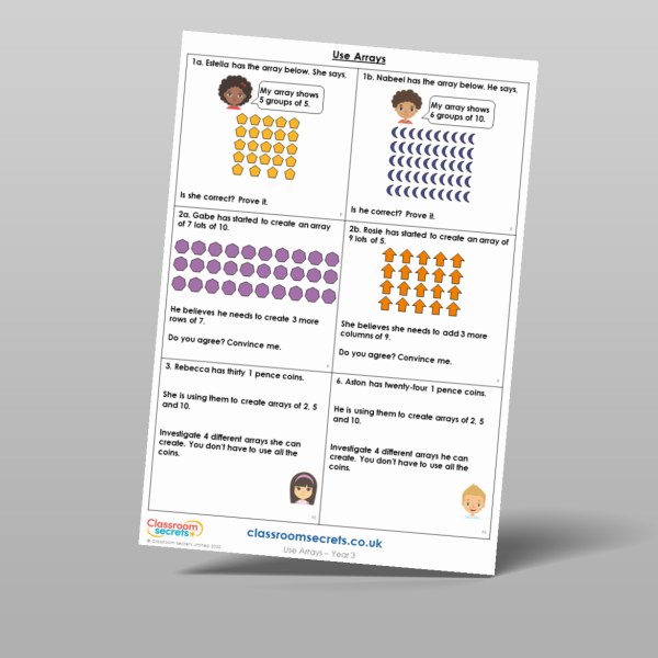 Year 3 Use Arrays Reasoning And Problem Solving Resource | Classroom Secrets