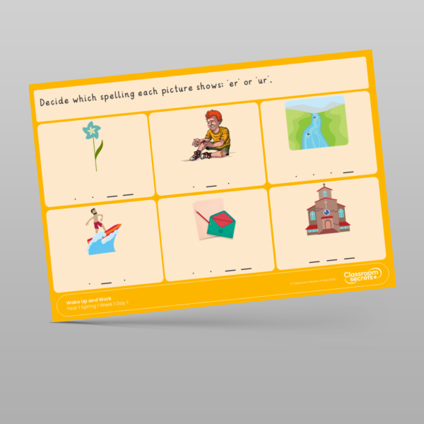 Year 1 Spring 1 Week 1 Wake Up And Work Resource | Classroom Secrets