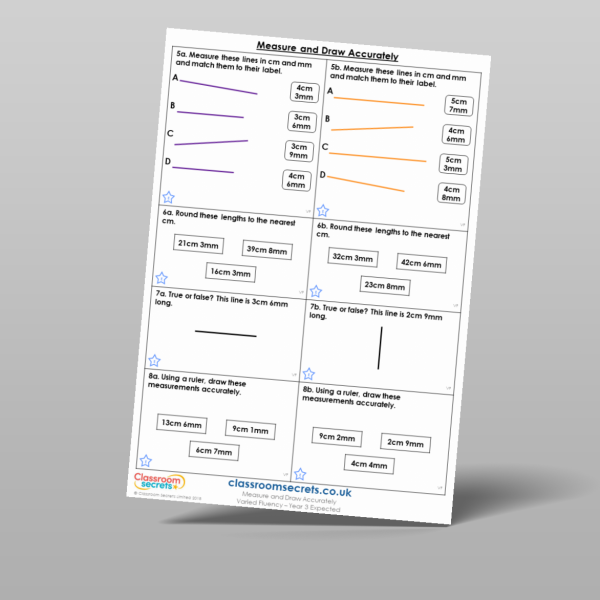 Year 3 Measure And Draw Accurately Varied Fluency Resource | Classroom ...