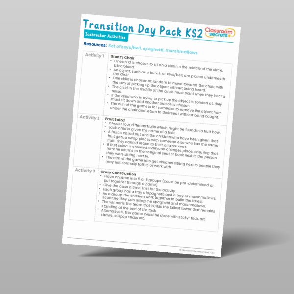 KS2 Transition Day Pack Resource | Classroom Secrets