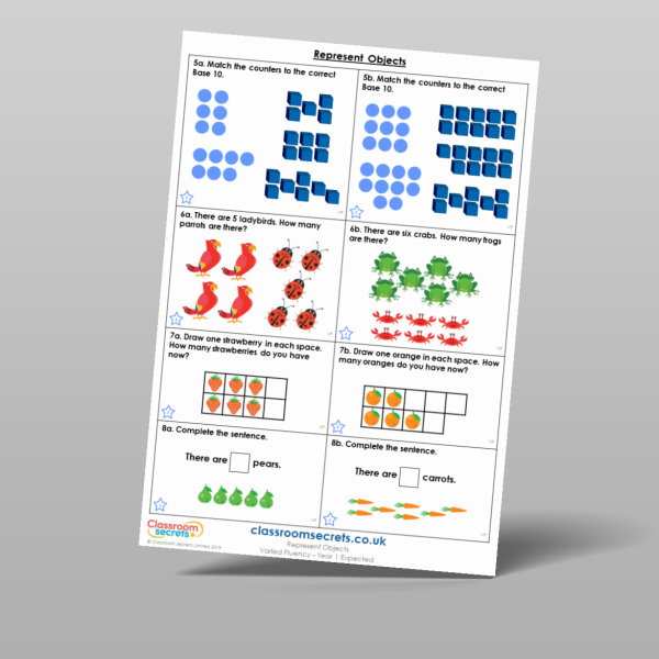 Year 1 Represent Objects Varied Fluency Resource Classroom Secrets
