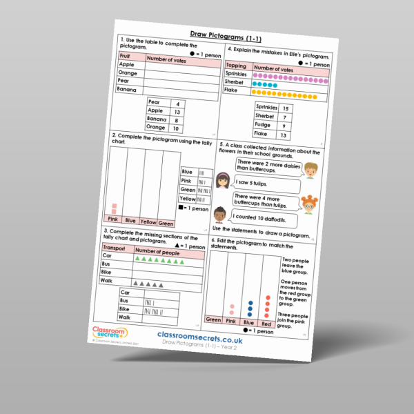 Year 2 Draw Pictograms 1 1 Mixed Activity Resource | Classroom Secrets