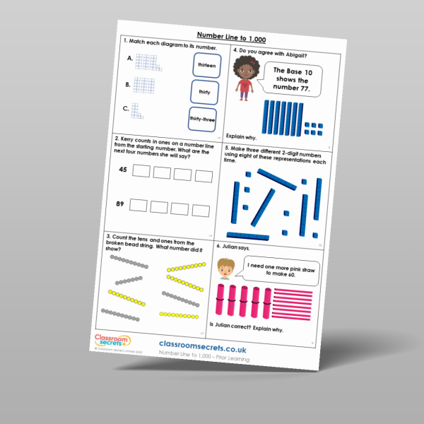 Year 3 Number Line To 1 000 Prior Learning Resource | Classroom Secrets