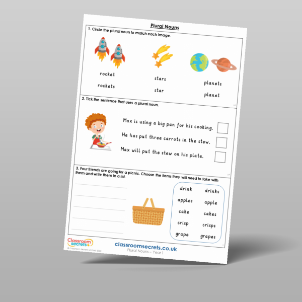 Year 1 Plural Nouns Mixed Activity Resource | Classroom Secrets
