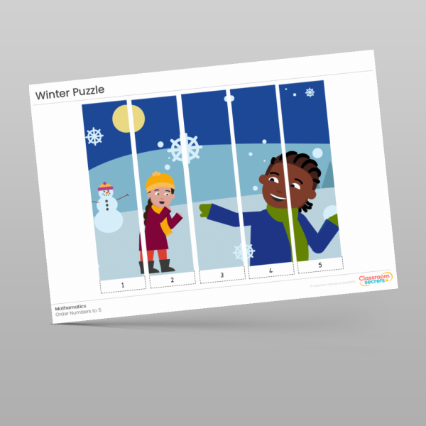 Eyfs Winter Ordering Numbers Puzzle Resource | Classroom Secrets