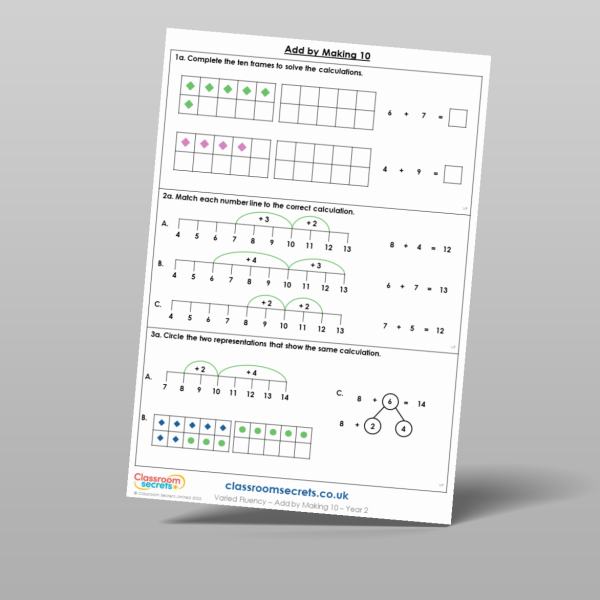 Year 2 Add By Making 10 Varied Fluency Resource | Classroom Secrets