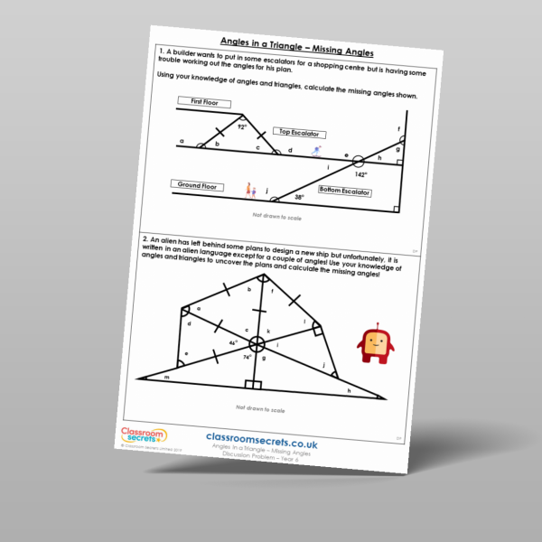 Year 6 Angles In A Triangle Missing Angles Resource | Classroom Secrets