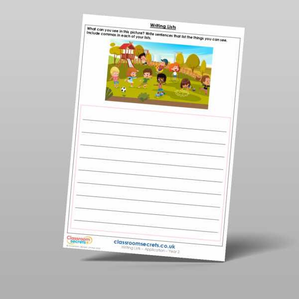 Year 2 Writing Lists Application Resource | Classroom Secrets