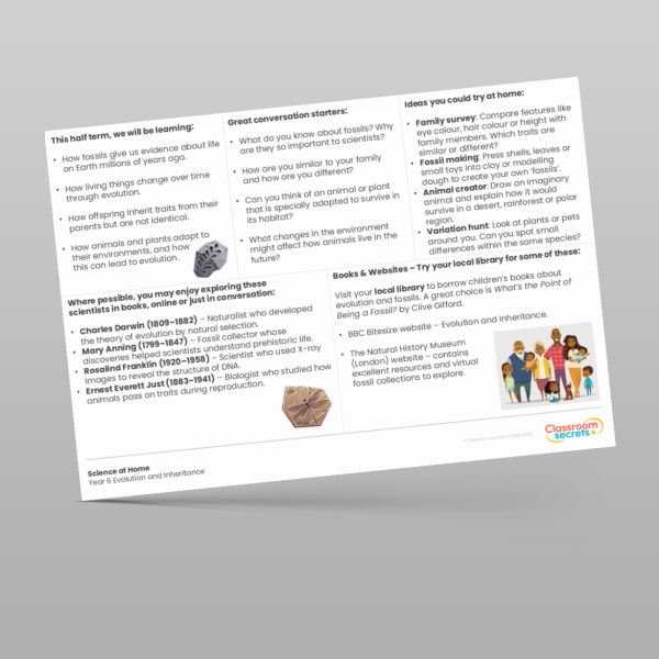 Year 6 Evolution And Inheritance Science At Home Resource | Classroom ...