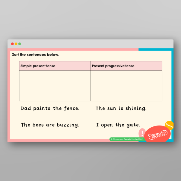 Year 2 Present Progressive Tense Teaching Ppt 2 Resource | Classroom ...
