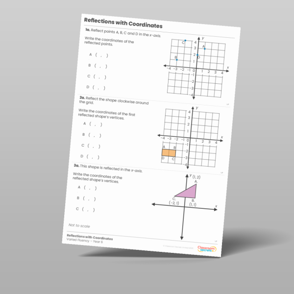 Year 6 Reflections With Coordinates Varied Fluency Resource | Classroom ...