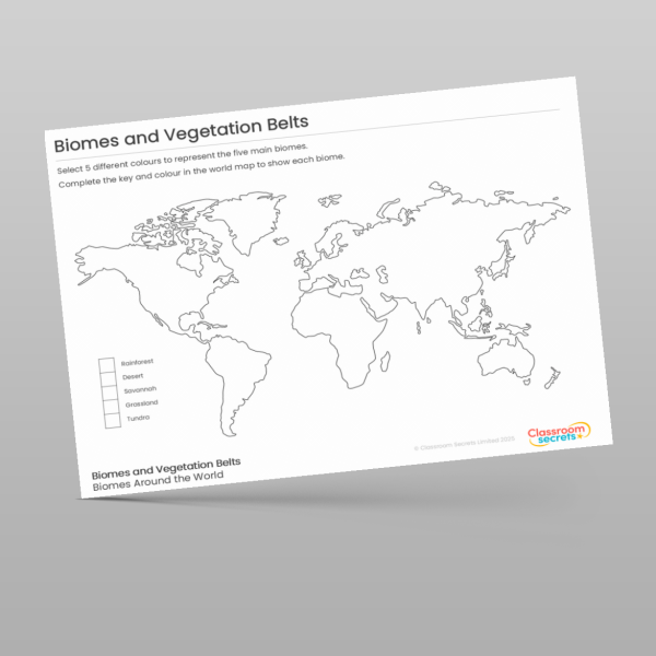 LKS2 Biomes Around The World Geography Worksheet Resource | Classroom ...