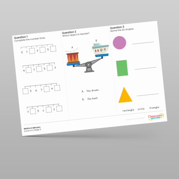Year 1 Autumn 2 Week 5 Maths In Minutes Resource | Classroom Secrets