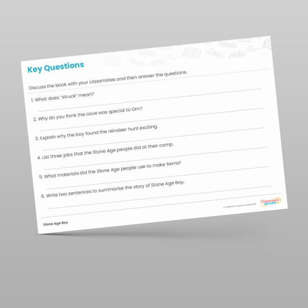 LKS2 Stone Age Boy Writing Unit Key Questions Resource | Classroom Secrets