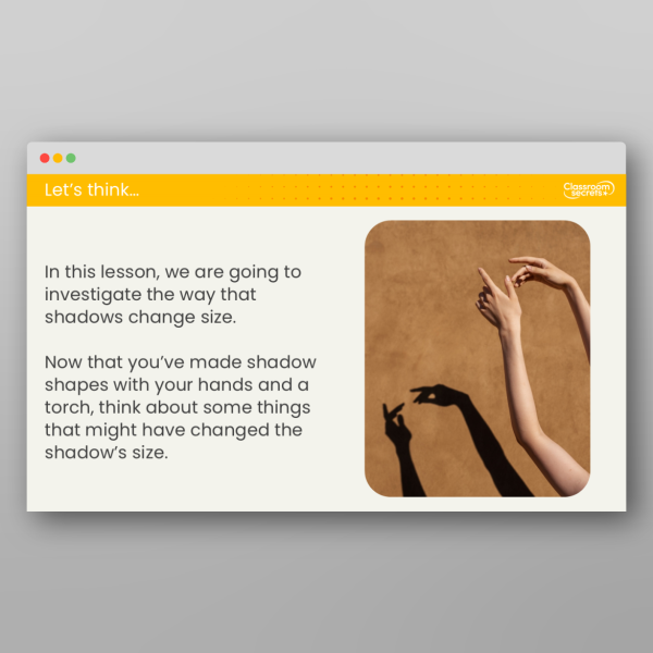 Year 3 Why Do Shadows Change Size Investigation Lesson Resource ...