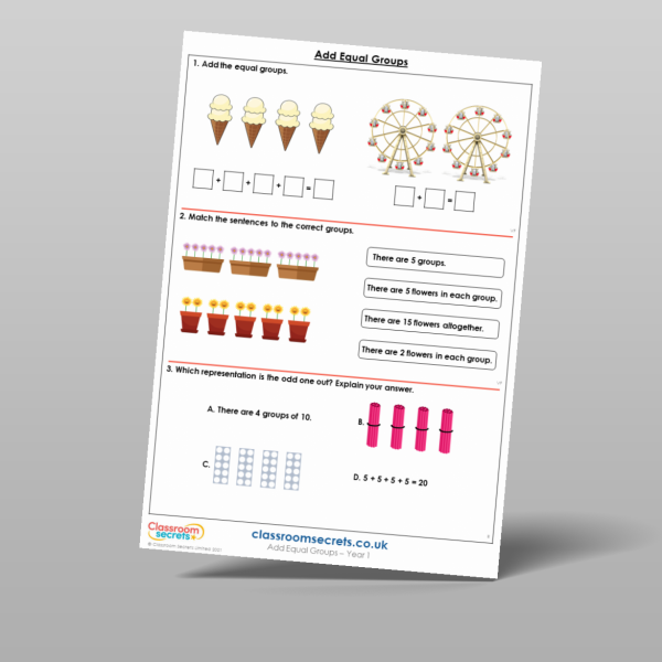 Year 1 Add Equal Groups Main Activity Resource | Classroom Secrets