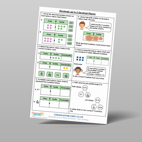 Year 5 Decimals Up To 2 Decimal Places Prior Learning Resource ...
