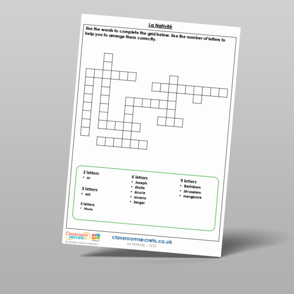LKS2 French Christmas Criss Cross Resource | Classroom Secrets