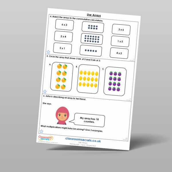 Year 2 Use Arrays Homework Resource | Classroom Secrets Year 2 Use Arrays Homework Resource | Classroom Secrets