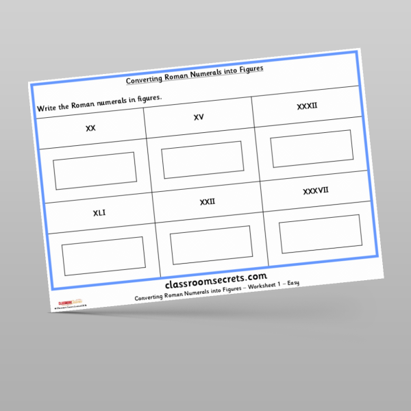 KS2 Converting Roman Numerals In Figures Reasoning Test Practice ...