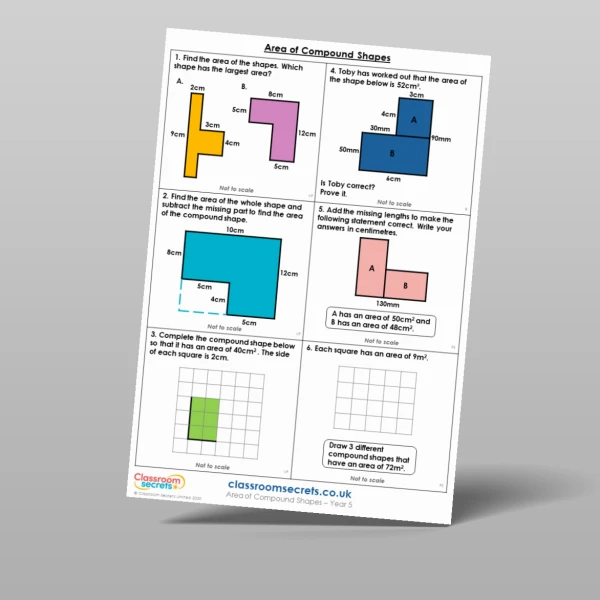 Year 5 Area Of Compound Shapes Varied Fluency Resource Classroom Secrets Year 5 Area Of Compound Shapes Varied Fluency Resource Classroom Secrets