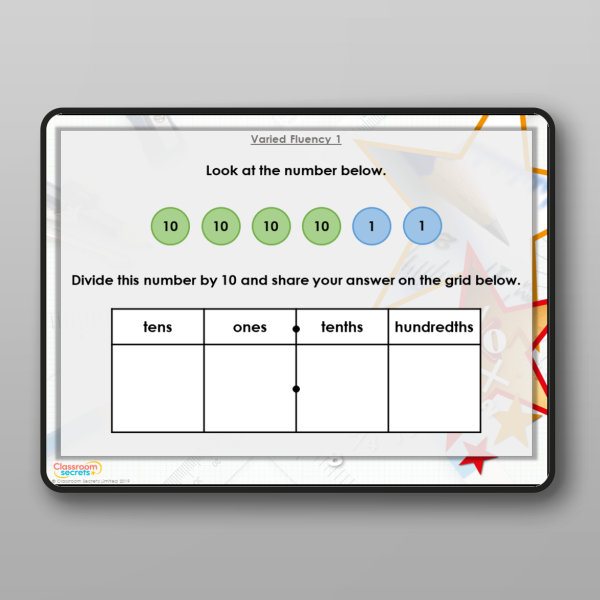 Year 4 Divide A 2 Digit Number By 10 Modelling Ppt Resource | Classroom ...